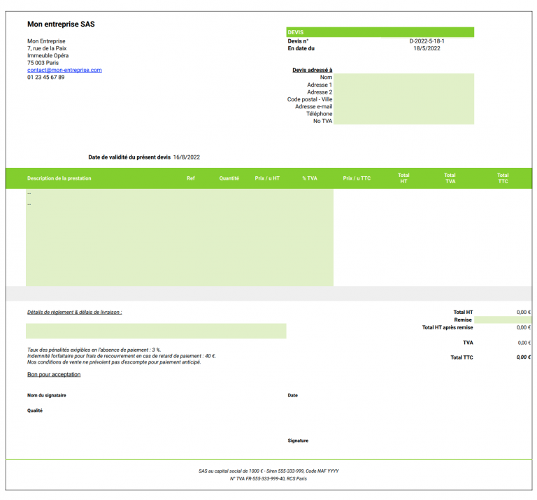 Les 7 meilleurs modèles de devis gratuits - Excel et Word